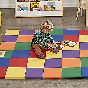 ECR4Kids SoftZone Patchwork Activity Mat, Folding Playmat, Assorted