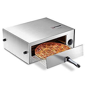 SIMOE Electric Pizza Oven, Indoor Pizza Maker up to 12", Stainless Steel Pizza Baker with Handle & Removable Tray, Pizza Baking Oven for Home with 30mins Timer