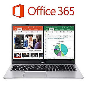 Acer Aspire 1 A115-32-C96U Slim Laptop | 15.6" Full HD Display | Intel Celeron N4500 Processor | 4GB DDR4 | 128GB eMMC | WiFi 5 | Microsoft 365 Personal 1-Year Subscription | Windows 11 Home in S mode