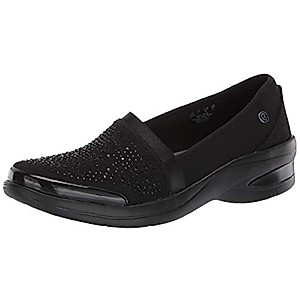 BZees Womens Red-hot Slip-ons Loafer, Black, 10 US