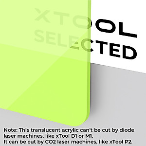 xTool Translucent Acrylic Sheets Fluorescent Green, 3 Packs 12" x 12" Plexiglass Sheets 1/8 Inch Thick, Glossy Acrylic Panels Plastic Sheets for Laser Cutting & Engraving Home Decor, Crafts, Sign, DIY