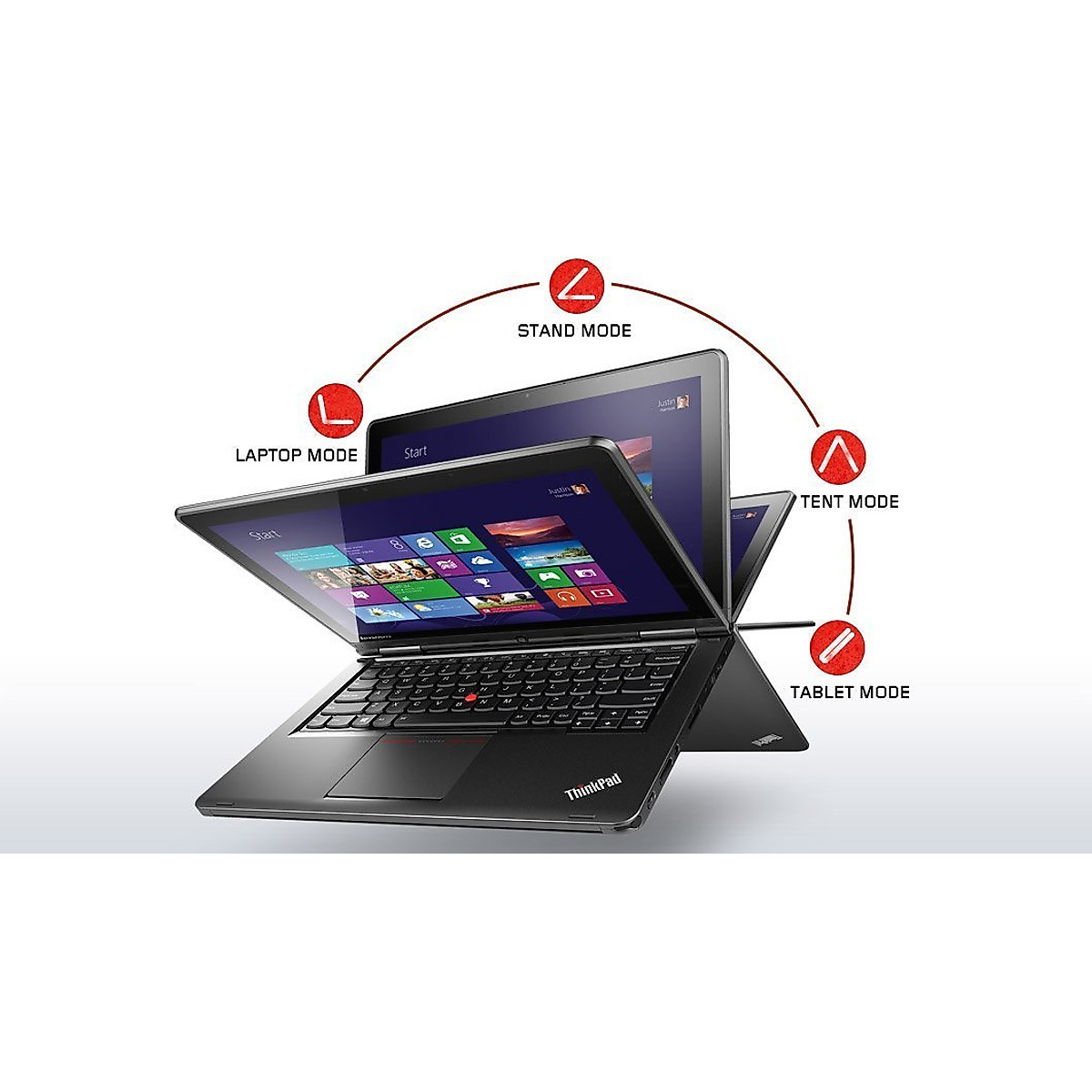 Lenovo Thinkpad S1 Yoga Convertible Touchscreen Ultrabook - Core i5-4300U, 8GB RAM, 180GB Solid State Drive, Windows 8.1 Professional, WiFi AC, 8 Cell Battery
