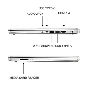 HP 14" HD LED Touchscreen Laptop, AMD Ryzen 3 3250U up to 3.5GHz, 8GB DDR4, 128GB SSD, Bluetooth, Wi-Fi, HD Webcam, HD Audio, Media Card Reader, USB 3.1-C, HDMI, Windows 10, 64GB ABYS Micro SD Card
