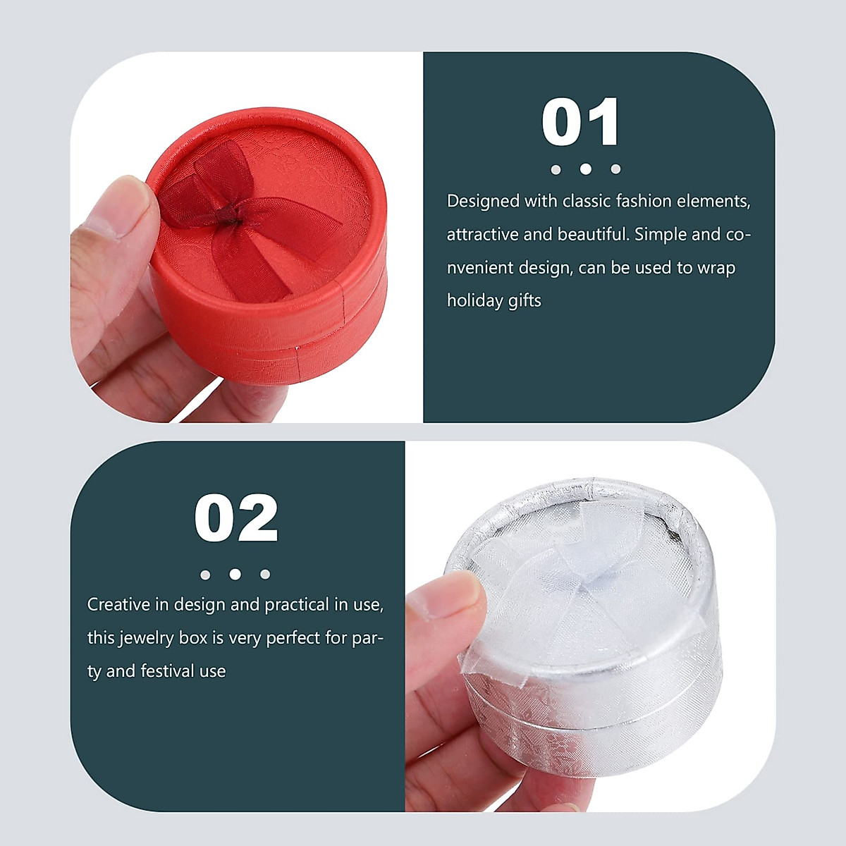 Cabilock 20pcs Box Round Jewelry Box Finger Ring Gift Case Earring Case Organizer Locket Ring Jewellery Gift Boxes Ring Boxes for Jewellery Decor Mesh Lovers Earrings Storage Tray