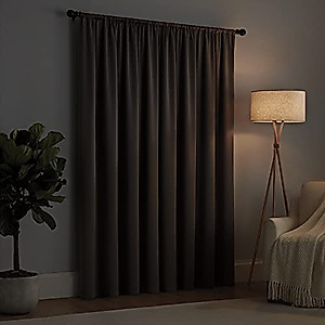 ECLIPSE Solid Thermapanel Modern Room Darkening Rod Pocket Window Curtain for Bedroom (1 Panel), 54" x 54", Merlot
