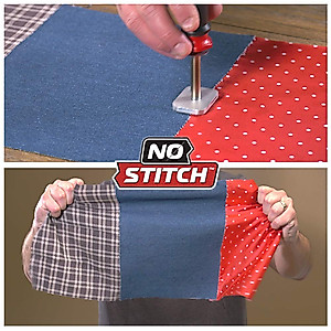 No Stitch Handheld Heat Iron Repair Kit for Fabric - Electric Pressing Wand & Fabric Adhesive Powder Set for Easy Clothing Fixes | Machine Washable | Hemming, Seams, Tears - As Seen On TV