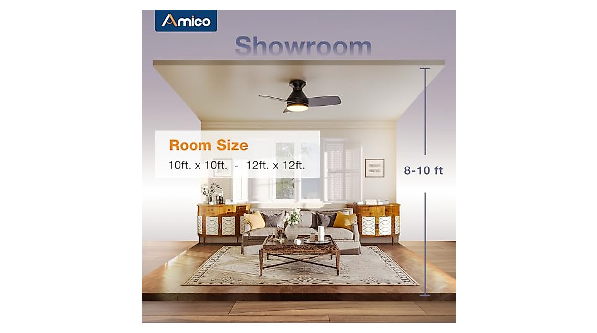 Amico 30" Ceiling Fan with Lights & Remote Control