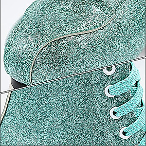 PERZCARE Roller Skate Shoes for Women/Girls,Retro 4 Wheels Quad PU Leather High-top Skates,Men/Boys Indoor Outdoor Shiny Roller Skates for Youth/Adult Unisex