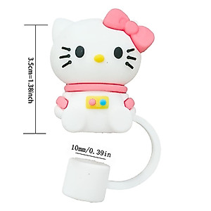 4pcs Straw Cover Cute Design Straw Topper for Stanley 30 Oz 40Oz Tumbler Straw Topper 10mm 0.4in Dust-Proof Reusable Straw Tips Lids