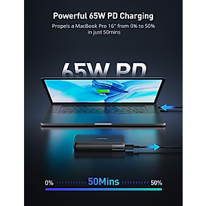 evatronic Portable Charger, 30000mAh Portable Laptop Charger 65W Fast Charging Battery Pack, USB C Power Bank for Vision Pro MacBook, Dell, iPad Pro, iPhone 15/14 Pro Max, Galaxy, Steam Deck and More