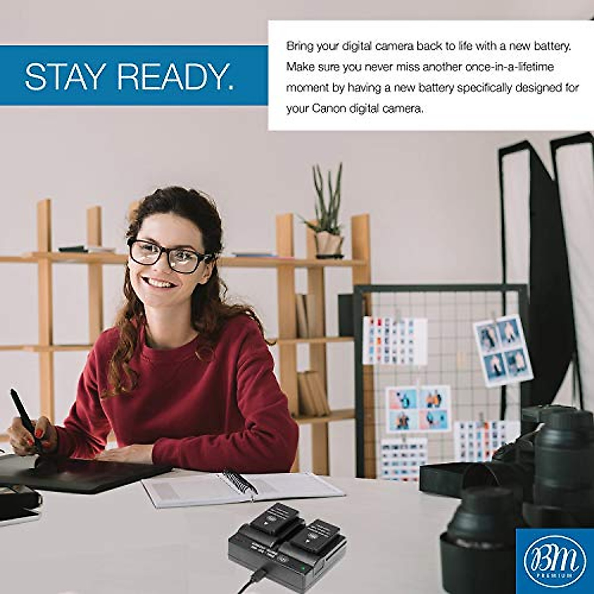 BM Premium Pack of 2 ENEL20, EN-EL20a Batteries and USB Dual Battery Charger for Nikon Coolpix P950, P1000, DL24-500, Coolpix A, 1 AW1, 1 J1, 1 J2, 1 J3, 1 S1, 1 V3 Digital Camera