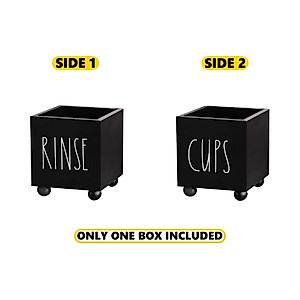 Bathroom Cup Dispenser, Farmhouse Dixie Cup Holder, 3 oz 5 oz Paper Mouthwash Cup Storage Box, Wooden Disposable Cup Caddy, Water Dispenser Cup Holder for Counter top (Black)