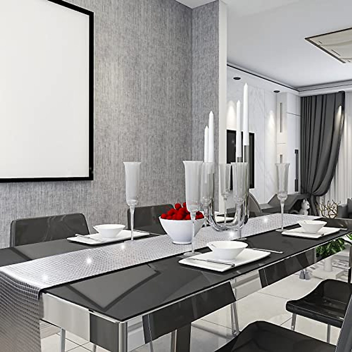 12 x 108 Inches Glitter Disco Party Table Runner Retro 70s 80s Theme Birthday Party Decorations Sequin Silver Bachelorette Party Supplies Euphoria Dance Party Decor Wedding Table Cloth