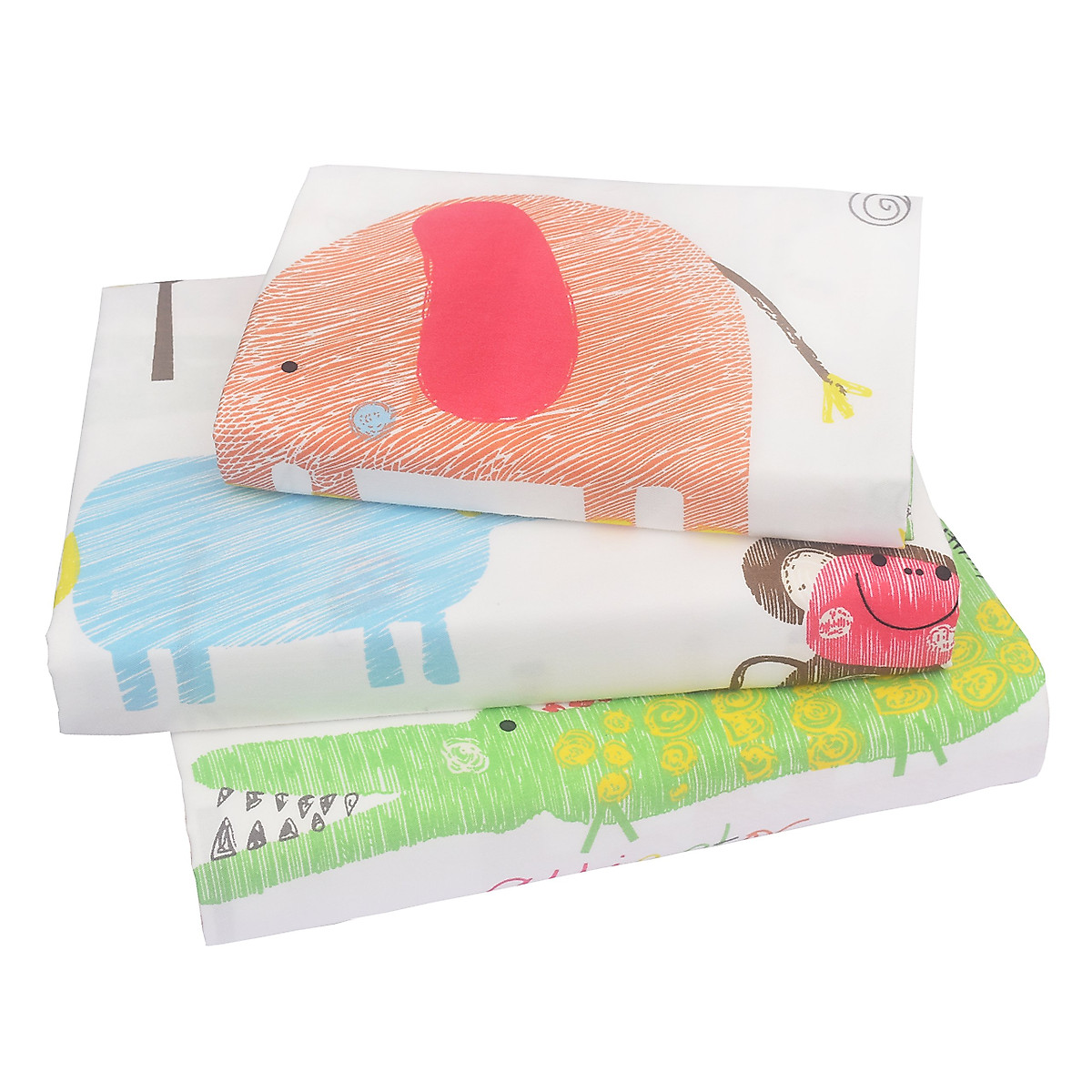 J-pinno Planet Spaceship Rocket Alien Cartoon Cozy Twin 100% Cotton 3 Pieces Sheet Set Bedroom Decoration Gift for Kids Boys Children Flat Sheet + Fitted Sheet + Pillowcase Bedding Set