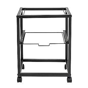 2-Tier Rolling File Cart, Hanging Mobile File Rack, Movable Pull-Out File Folder Rack, File Cabinet with Wheels for Home, Office (Black)