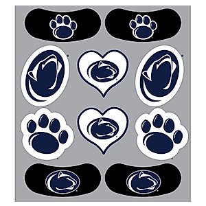 Penn State (PSU) Nittany Lions – Waterless Peel & Stick Temporary Tattoos – 10-Piece Combo – 6 Spirit Tattoos & 4 Eye Strips