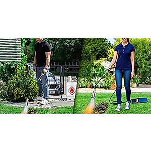 Propane Torch Weed Burner Kit, Weed Burner Torch Self Igniting with 9.9 FT Hose Plus 1 LB Propane Adapter, High Output 700,000 BTU Propane Weed Torch for Roofing,Ice Snow,Road Marking,Charcoal