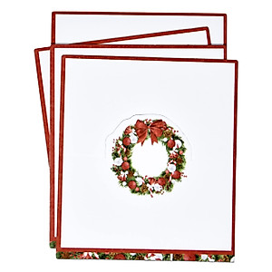 Gift Boutique 100 Pack Christmas Place Cards Holiday Seating Name Card Die Cut Xmas Wreath Table Setting Folded Paper Tent Cards for Dinner Wedding Tables Placement Party Decorations 2" x 3.5"