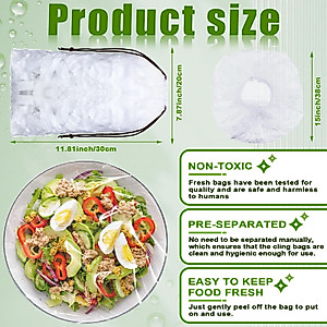 500 Pcs Fresh Keeping Bags Elastic Food Storage Covers Plate Bowl Covers Reusable Clear Stretch Plastic Covers for Bowls with 5 Pcs Drawstring Storage Bags for Family Outdoor Picnic Wrap Lid