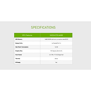 nVidia LEADTEK RTX A4000 Ampere PCIe 4.0 x16 Graphics GPU Card 16GB GDDR6 ECC