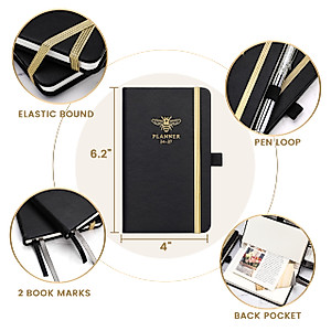 Pocket Planner 2023-2026 - 3 Year Monthly Planner 2023-2026, Jul.2023 - Jun.2026, 6.2" × 4", 3 Year Monthly Planner With 63 Note Page, 2 Bookmarks, Pen Loop, Inner Pocket, Perfect Organizer for Purse - Black Bee