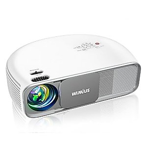 WiFi Projector Support 5.0 Bluetooth Transmitter, WiMiUS Mini Projector 1080P and 4K Support, 300’’ Screen Zoom Compatible with Smartphone (Wirelessly) PC TV Stick Chromecast PS5