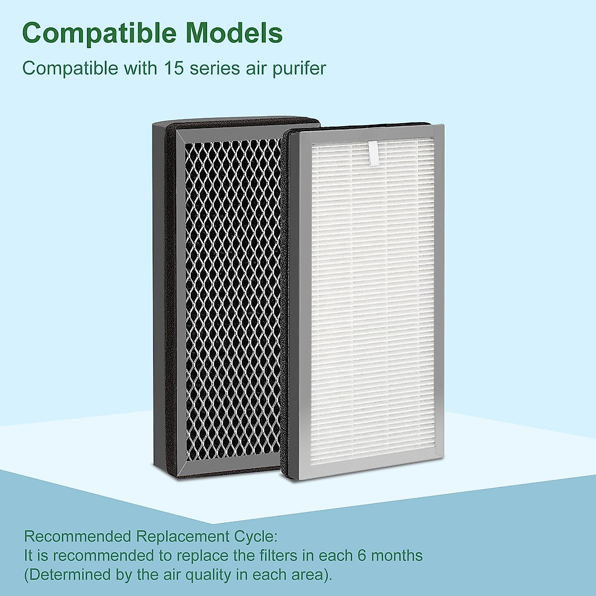 NXBHG 4 Pack 15 Replacement Filter for MA Air Puri-fier models 15, 3-in-1 Filter Contains Pre-filter and Activated Carbon Filter, 4 Pack