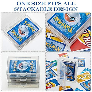 12 Pieces Playing Card Deck Boxes Empty Plastic Storage Box Card Holder Organizer Clear Card Case, Snaps Closed (Clear)