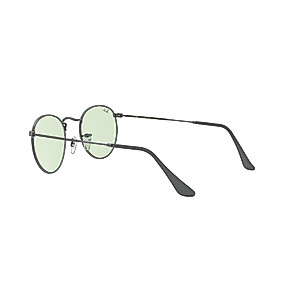 Ray-Ban RB3447 Round Metal Polarized Sunglasses, Gunmetal/Evolve Photochromic Green to Blue, 50 mm