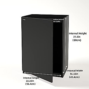 Landen Aquarium Wooden Stand and Cabinet for up to 30 Gal Tank, Fish Tank Stand, Nano Foam Leveling Mat Included, W23.6xD17.7xH33.9in,Wooden Matte Black Painted(Stand Only)