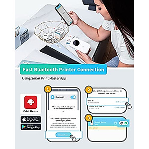 Phomemo Labeler Label Maker,Portable Bluetooth Thermal Label Makers,Compatible for Android & iOS System Gift for Father's Day - Milky White