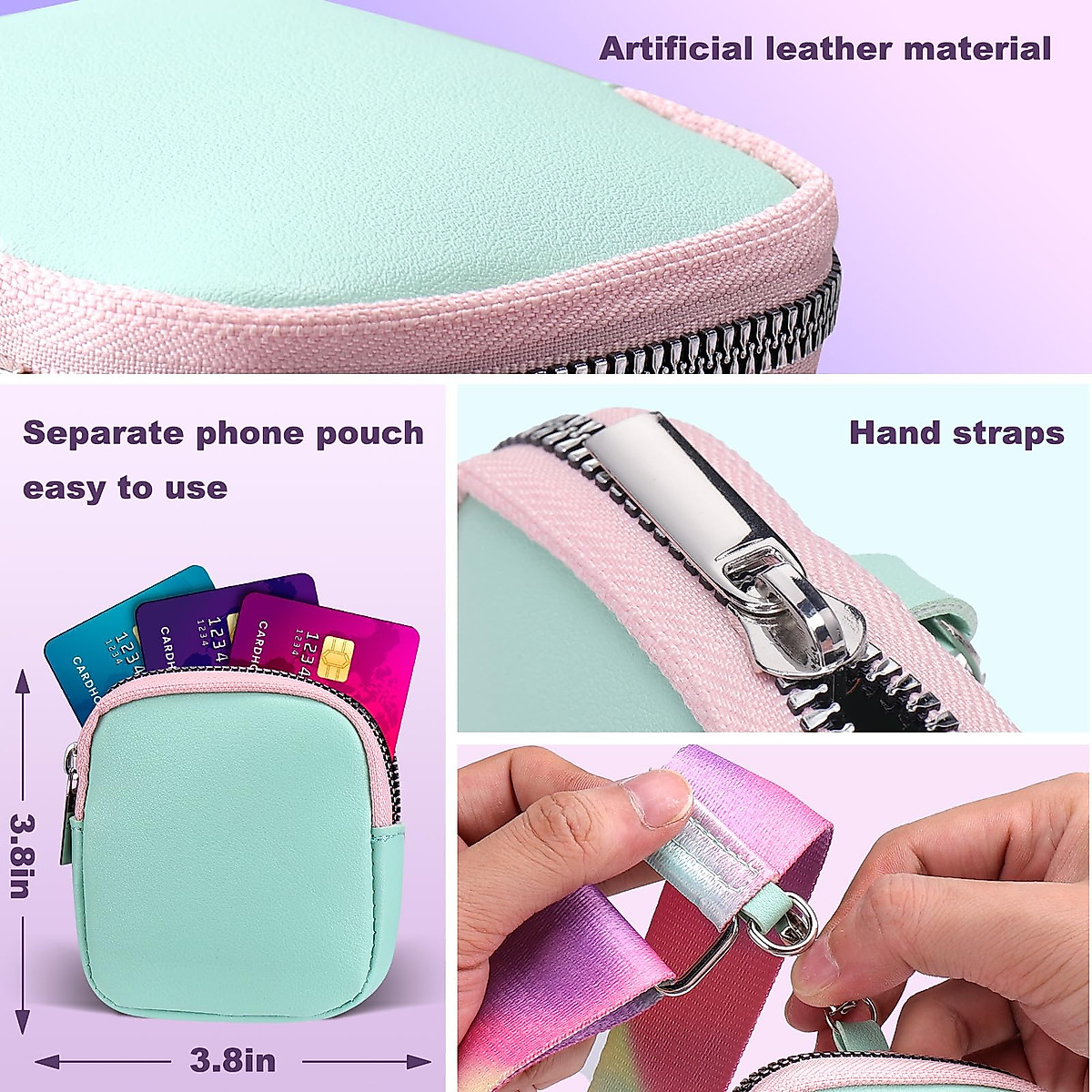 Mity rain Water Bottle Shoulder Strap Set for Stanley Cup, Cup Accessories for Stanley 20oz 30oz 40oz, Including Cup Holder Shoulder Strap with Purse, Carrying Handle Strap, Boot, Cup Ring