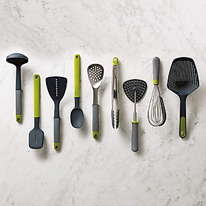 Joseph Joseph Elevate Stainless Steel Tongs with Silicone Tips, One-Size, Gray/Green