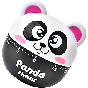 Cartoon Timer Cute Mechanical Timer Alarm for Home and Kitchen, Cooking, Baking, 60 Minutes,2.7inch (Panda)