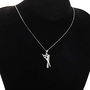 FUSTMW Hairstylists Gifts Hair Stylist Prayer Scissor Necklace Cosmetology Graduation Gifts Salon Owner Gifts Barber Jewelry Hairdresser Gifts (Hairdresser Prayer Scissor NC)