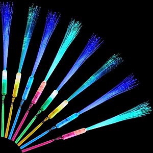 AEAHALY 24 Pieces Light up Wand Glowsticks Colorful Fiber Optic Wand with 3 Light Modes for Wedding Bridal Birthday Shower Glow in The Dark