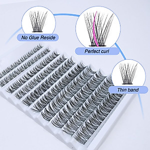 DIY Lash Clusters 140 PCS D Curl Individual Lash Extension Wisps Mixed Length 8-16mm Mink Lashes Volume Natural Look Eyelashes Cluster(D004))