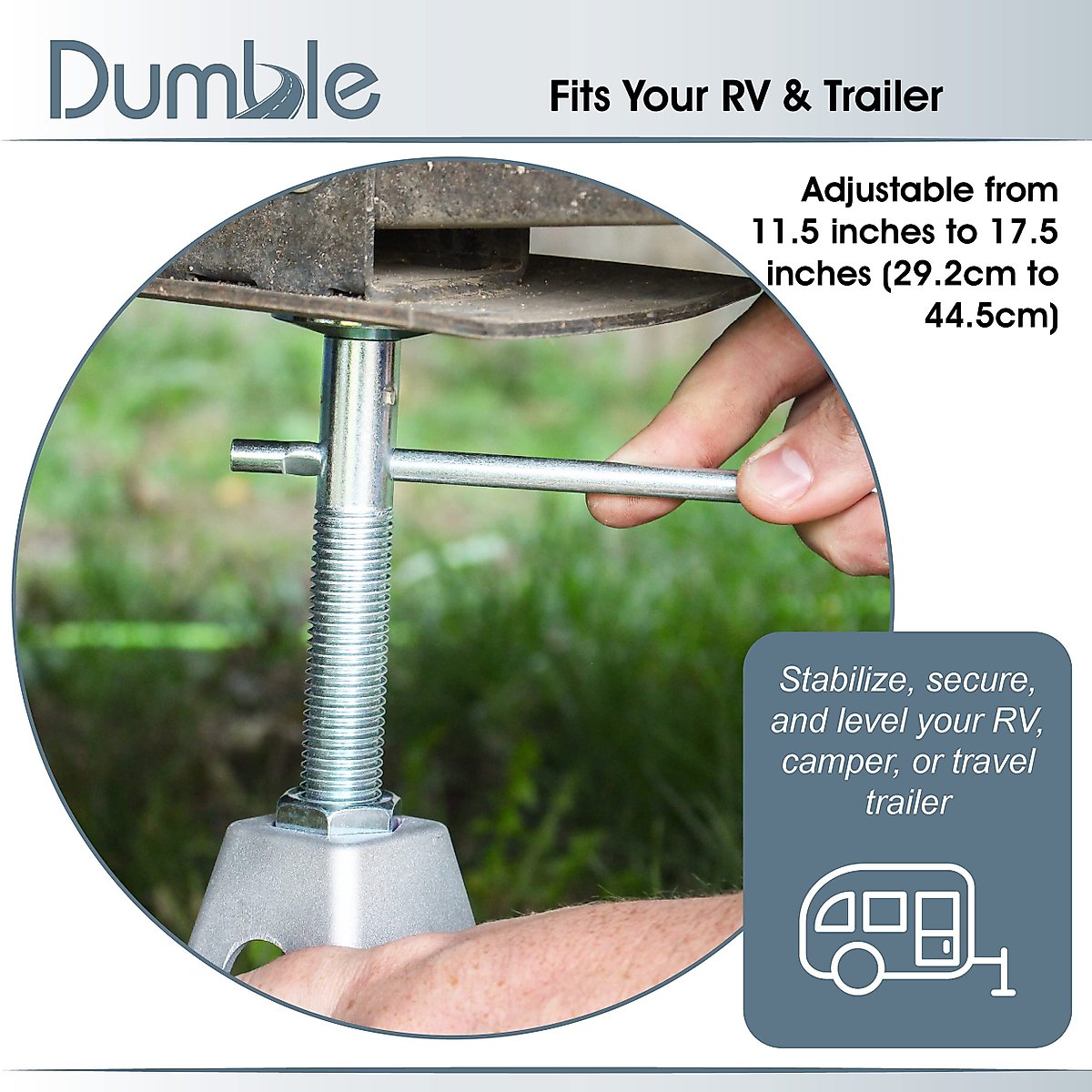 Dumble RV Stabilizer Jacks Camper Leveling Blocks 2-Pack – Heavy Duty Leveling Blocks for Trailer, Camper, Motorhome