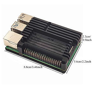 Raspberry Pi 4 Metal Case with Dual Fan, Raspberry Pi 4 Computer Model B Aluminum Alloy Passive Cooling Case Compatible with Raspberry Pi 4 Model B
