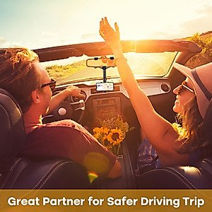 TEETSY Rearview Mirror Phone Holder for Car,Rotatable and Retractable Car Phone Holder Mount 2023 Upgraded Multifunctional 360° Rear View Mirror Phone Holder Pro Clip Car Mirror Phone Holder Mount