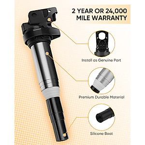 POCYBER Ignition Coil Pack Set of 6 for BMW Compatible with BMW 325i 325Ci 328i 330Ci 335i 525i 528i 530i 535i 545i X3 X5 M5 M6 Z4 Mini & more, Replaces OE# 12138616153