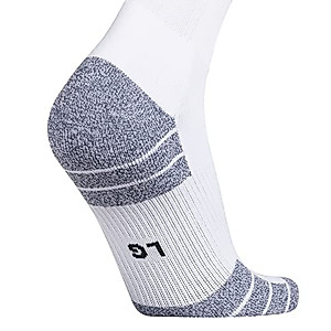 adidas 3-Stripe Hoop Soccer Socks (1-Pair) with Arch Compression for a Secure fit, White/Black, Large