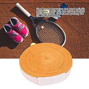 Anti-Skid 10M Racket Grip Tape, Badminton Racquet Towel Grip, White/Orange/Black Outdoor Sport Tool for Badminton Rackets Tennis Rackets(Orange)