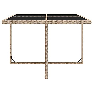 MBFLUUML Living Room Lounge Sets, Outdoor Patio Furniture, 9 Piece Patio Dining Set with Cushions Poly Rattan Beige Suitable for Patio, Porch, Backyard, Balcony.