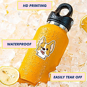 Bastban Cute Dog Stickers, Vinyl Waterproof Stickers for Hydroflask Water Bottles Laptop Tablet Phone, Dog Stickers for Kids Teens Adults (Corgi Stickers)