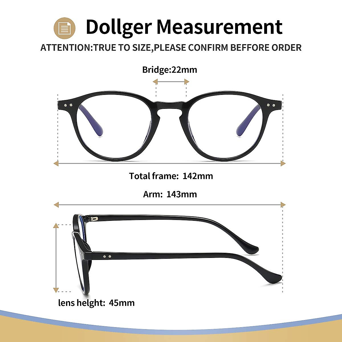 Blue Light Blocking Glasses Vintage Round Frame Eyeglasses for Women Men Black