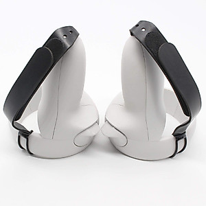 SINYUDUN Knuckle Strap for Oculus Quest 2, Comfortable Touch Controller Grip Accessories, Adjustable PU Leather Wrist Strap (1 Pair)