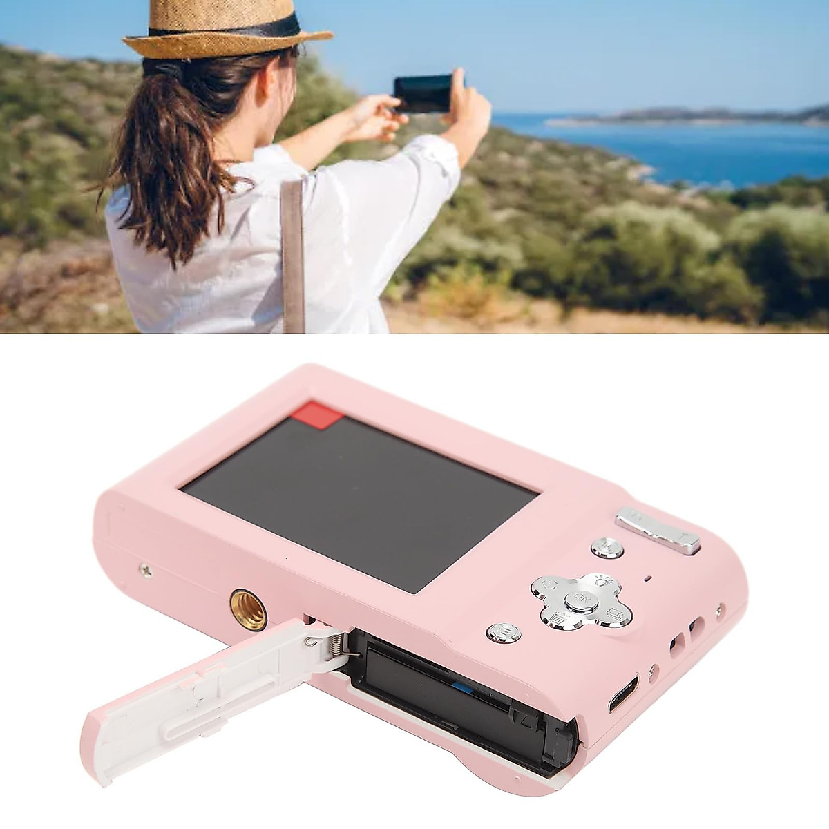 Compact Digital Camera 44MP 1080PHD Smart 16x Zoom, Easy to Operate, HD Screen, Automatic Focus, Portable for Students