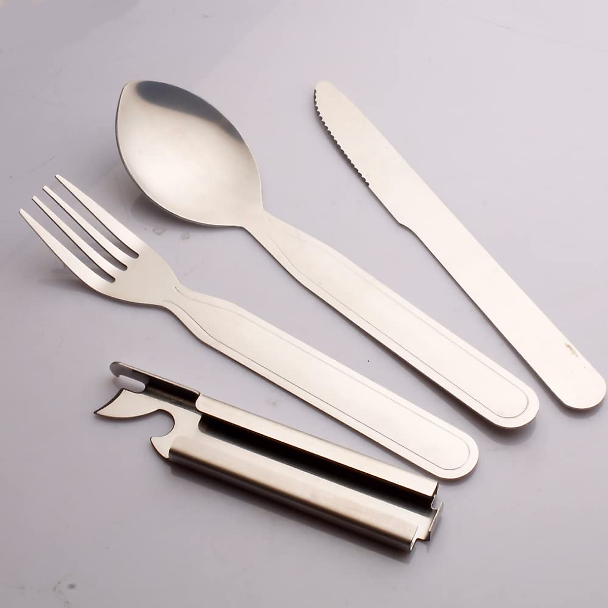 Enwinner 4 Set Picnic Flatware Set, Cutlery Set Extra Strong Ultra Silverware Set, 3 Pieces Knife Fork Spoon Set for Home Use/Travel/Picnic/Camping Utensils Set 2 ggryr nr4ne4 (4 set)