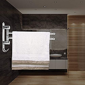 Oumefar Towel Rack, Wall Mounted Towels Rail Rust Resistant Easy To Install 304 Stainless Steel for with Hook for Bathroom(Two shots) Plumbingfixtures